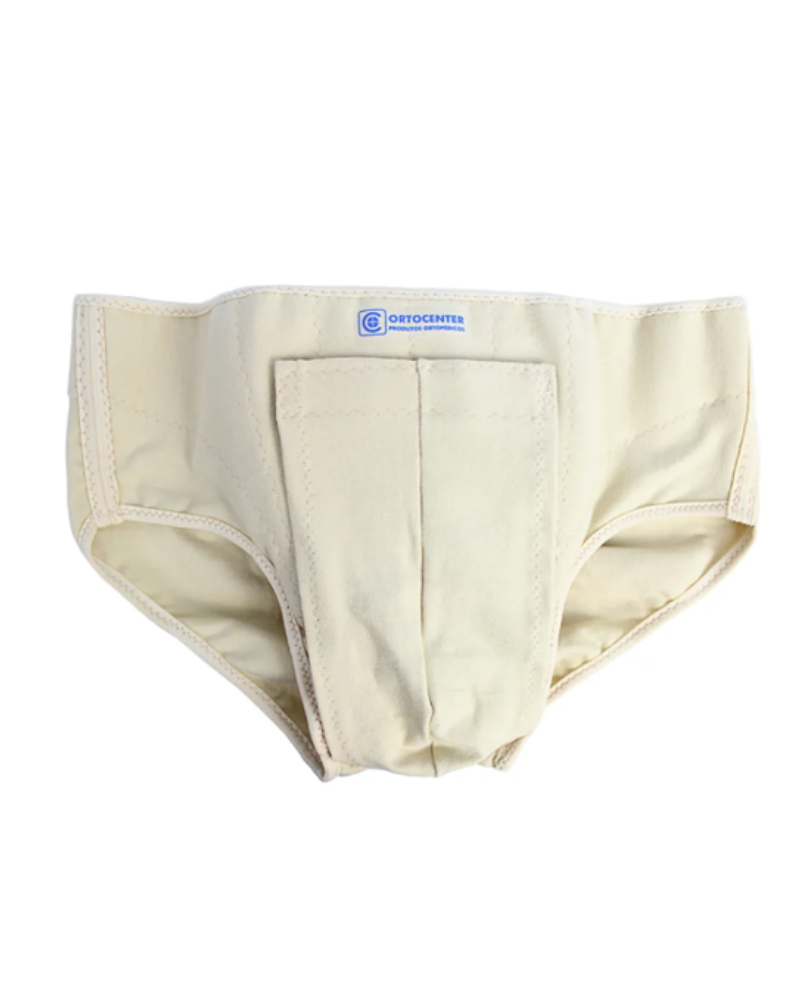 Cueca para hernia inguinal dupla Bege - Rosana Furman Andreatta - Especial Enf Care